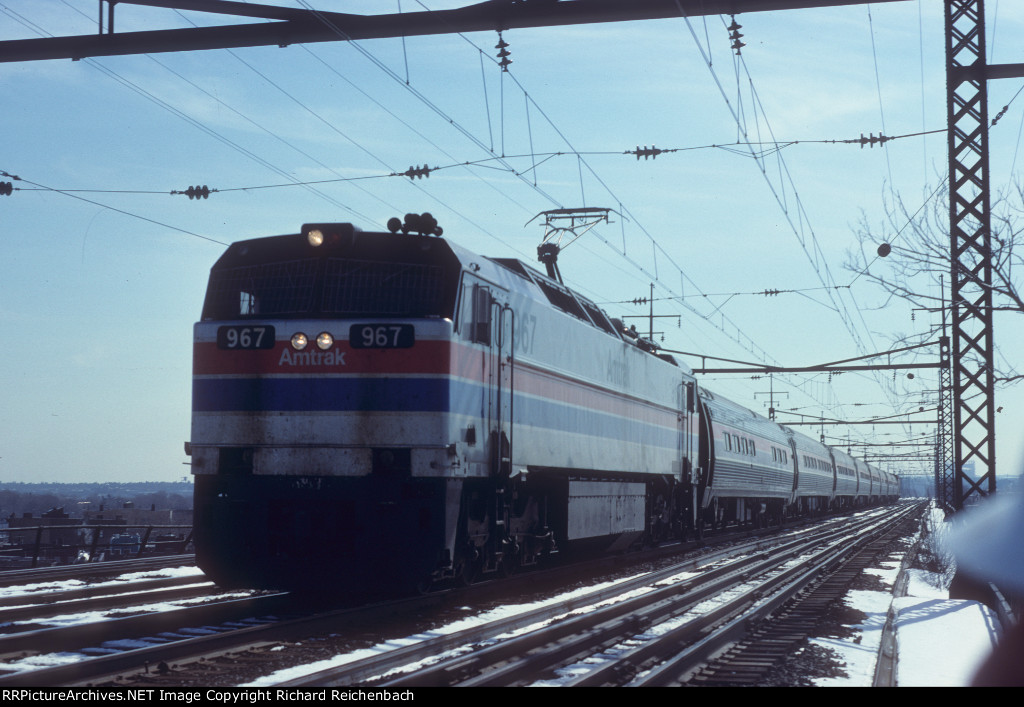 AMTK 967 Climbing the East Approach to Hellgate (Employee Photo)